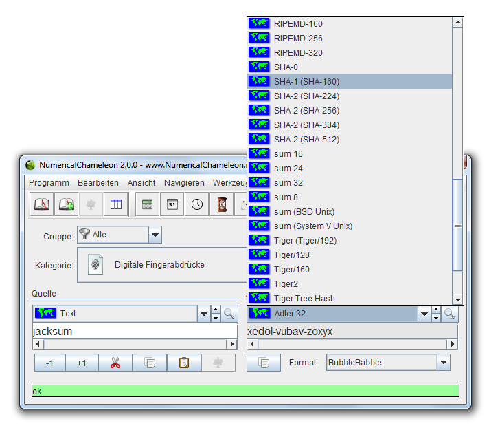 Jacksum - Screenshots